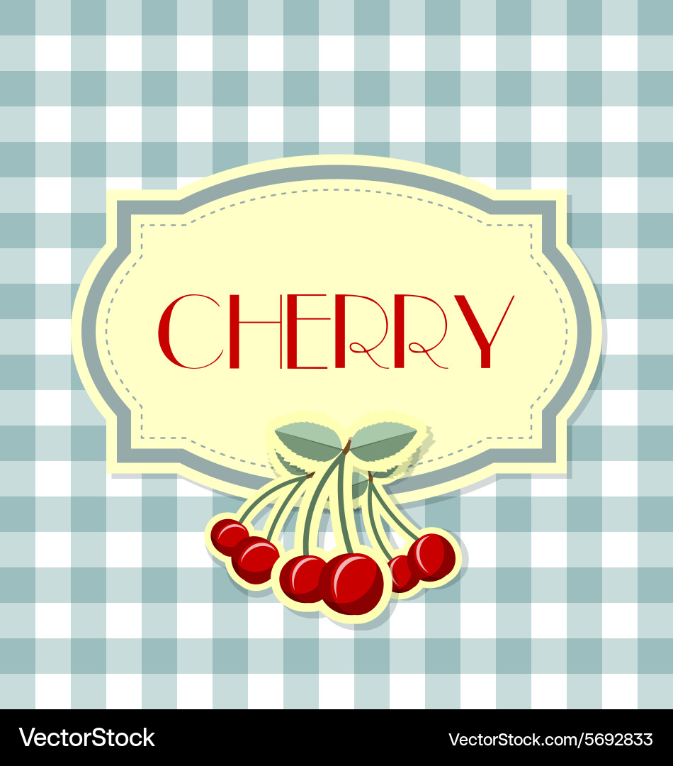 Retro cherry label Royalty Free Vector Image - VectorStock