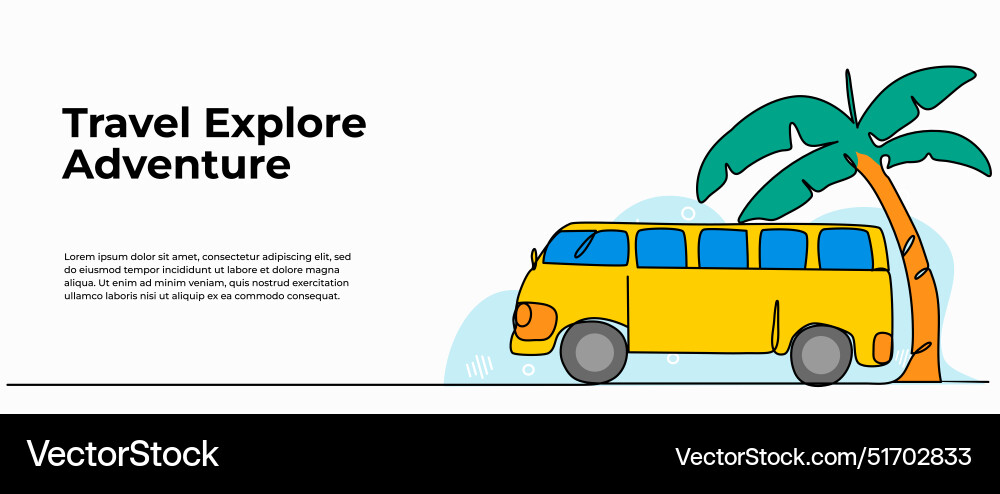 Travel busmodern flat Royalty Free Vector Image