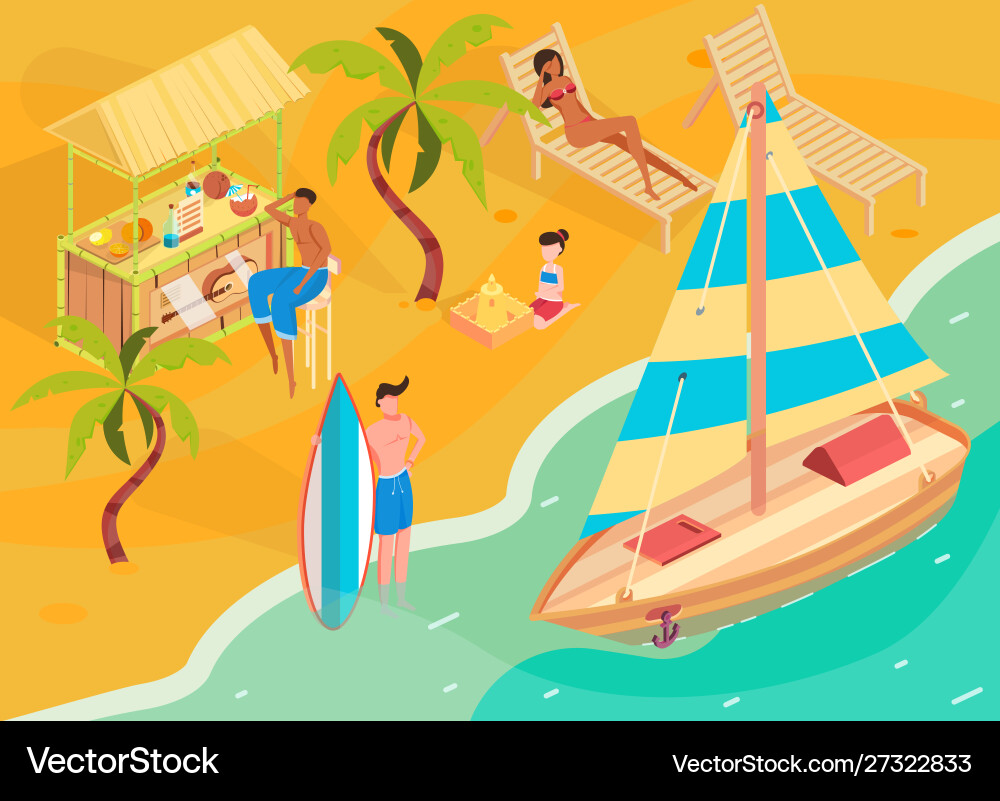 Tropical rest background Royalty Free Vector Image