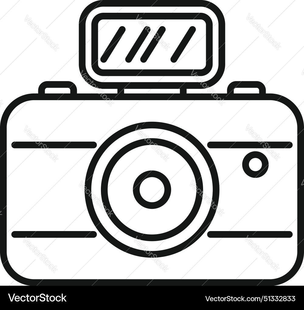 Vintage camera line art Royalty Free Vector Image