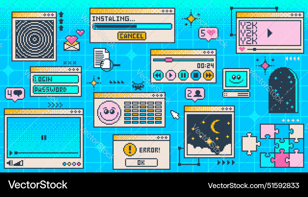 Y2K Computer Interface - Rave Style Royalty Free Vector