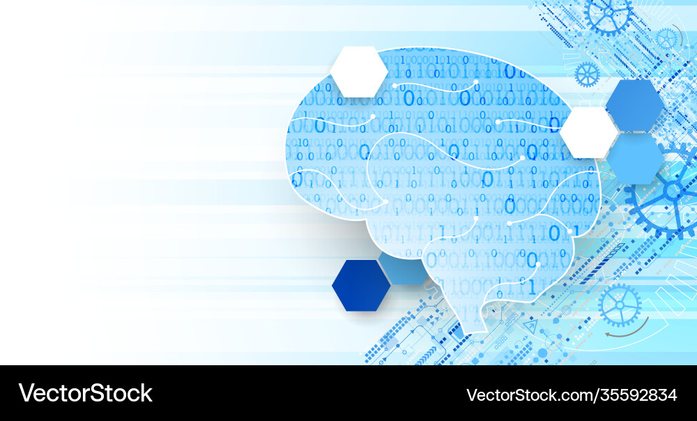 Abstract digital braintechnology concept Vector Image
