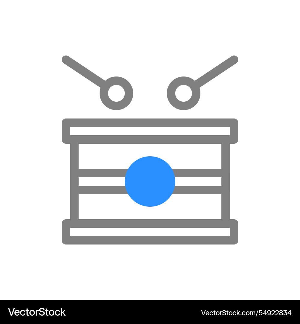 Drum icon music instrument symbol percussion Vector Image