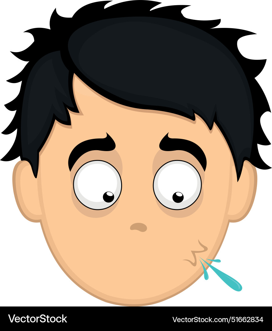 Head man cartoon spitting Royalty Free Vector Image