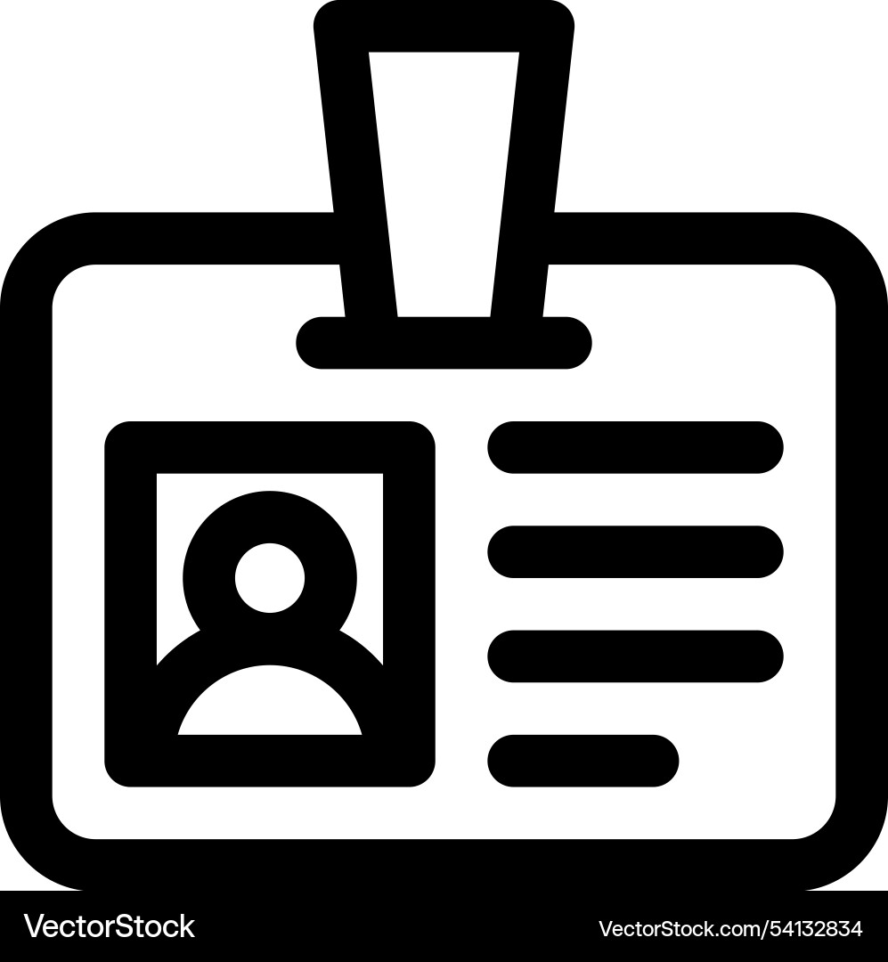 Id card icon thin linear style design isolated Vector Image