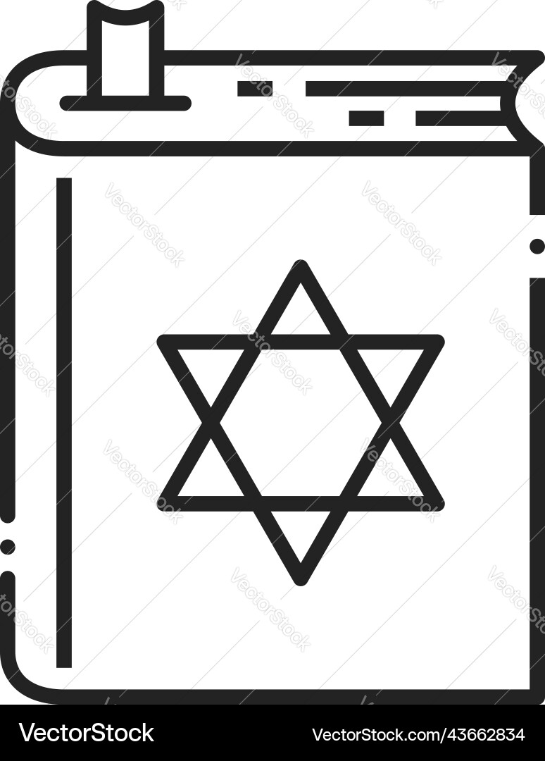 Jewish holy tora book isolated Royalty Free Vector Image