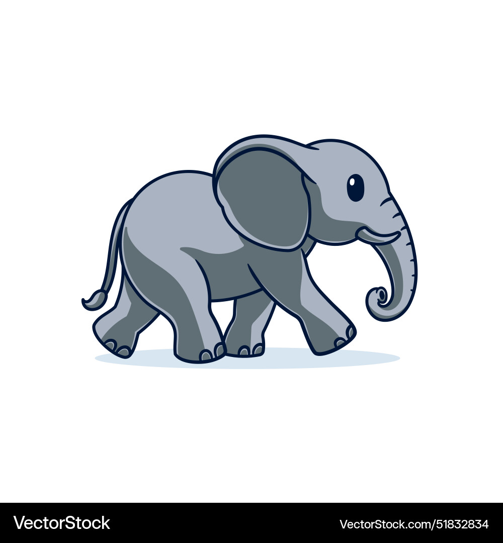 Little elephant cute cartoon Royalty Free Vector Image