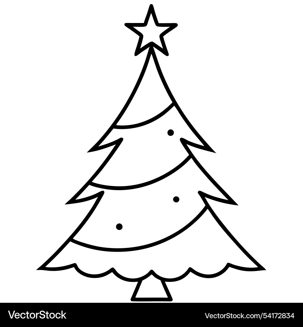 Minimalist christmas tree with star topper Vector Image
