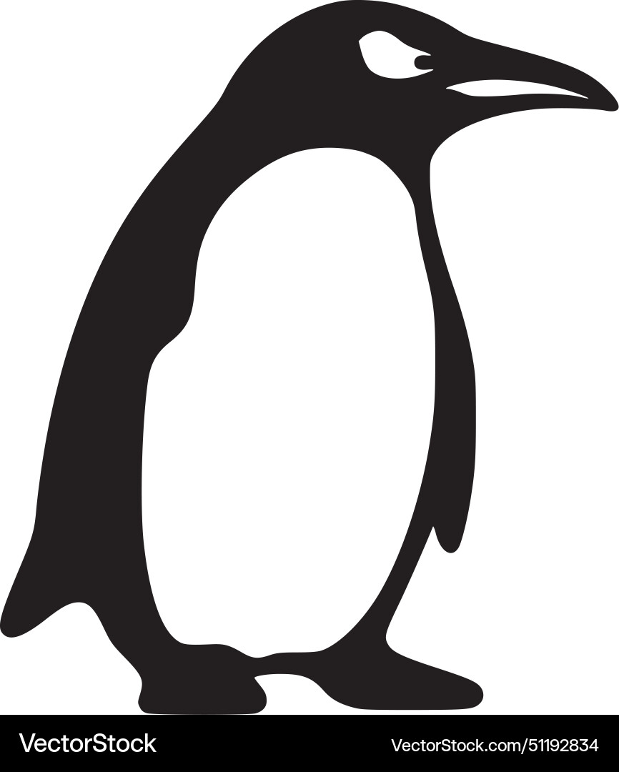 Penguin - black and white Royalty Free Vector Image