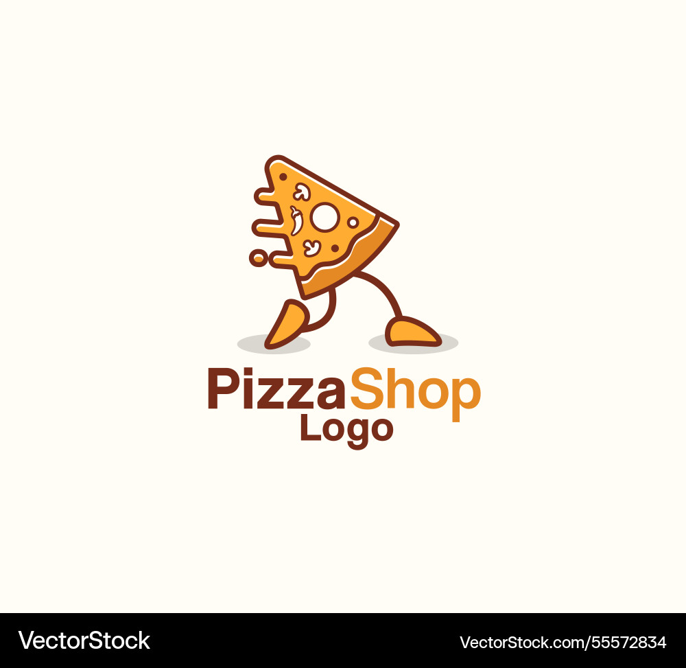 Pizza shop logo design Royalty Free Vector Image