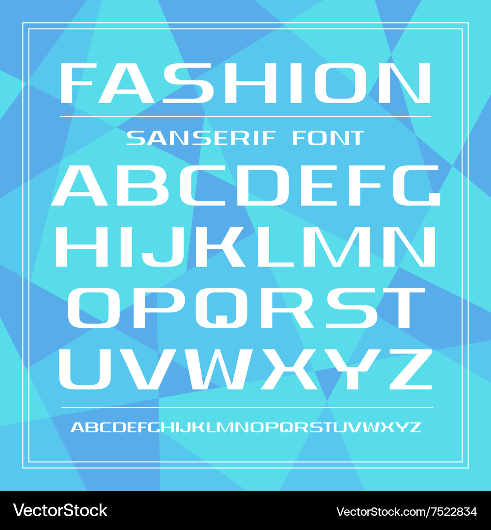Sanserif promotional font Royalty Free Vector Image