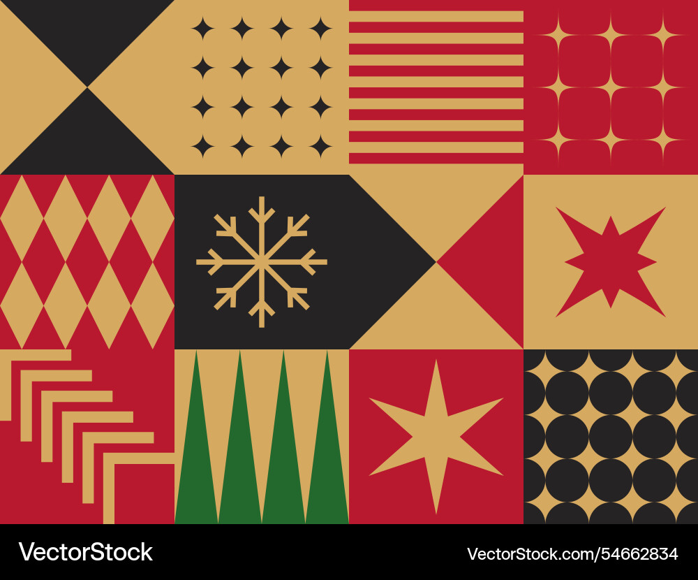 Scandinavian christmas ornament grid design Vector Image