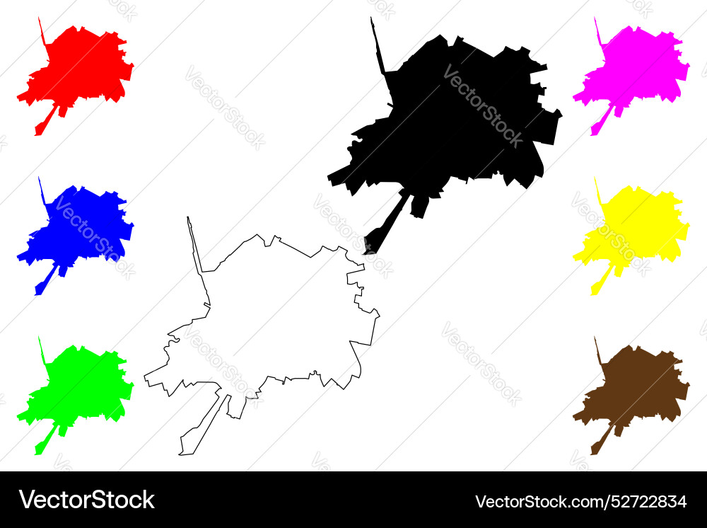Timisoara city republic of romania map scribble Vector Image