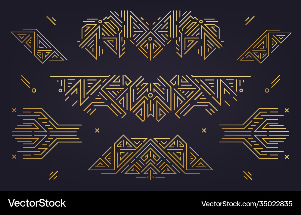 Art Deco Geometric Patterns Royalty Free Vector Image