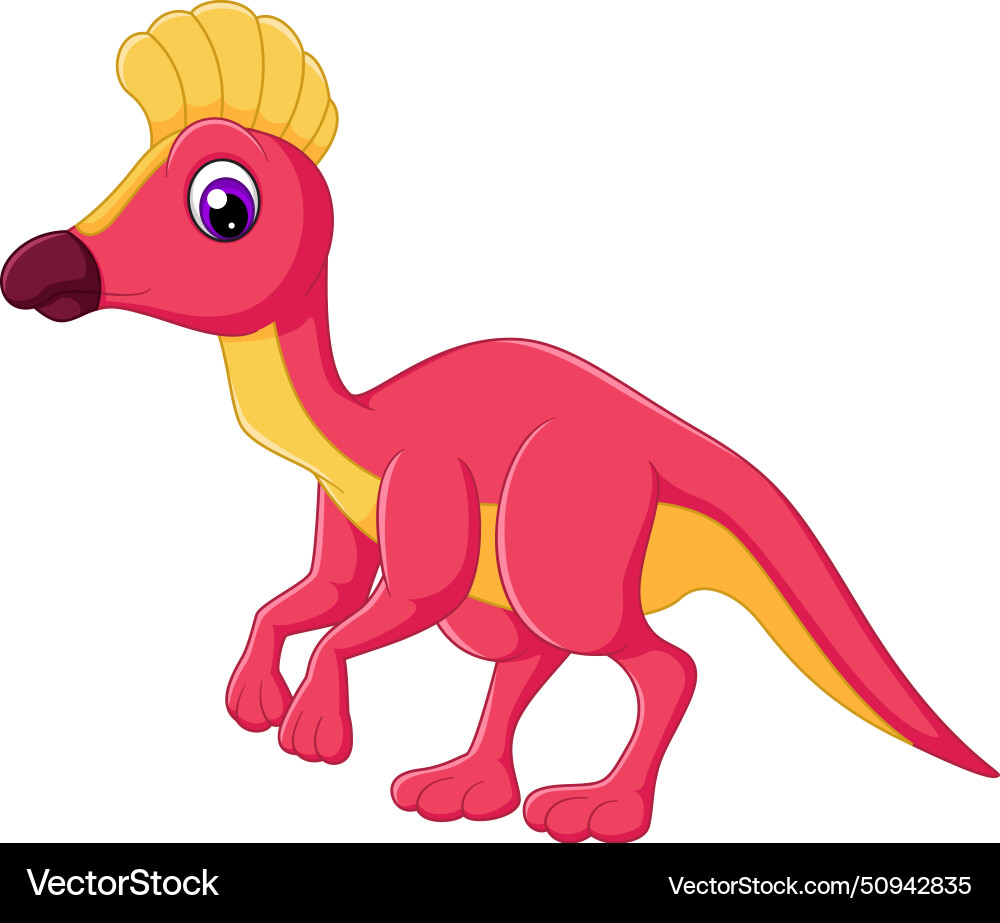 Cartoon corythosaurus on white background Vector Image