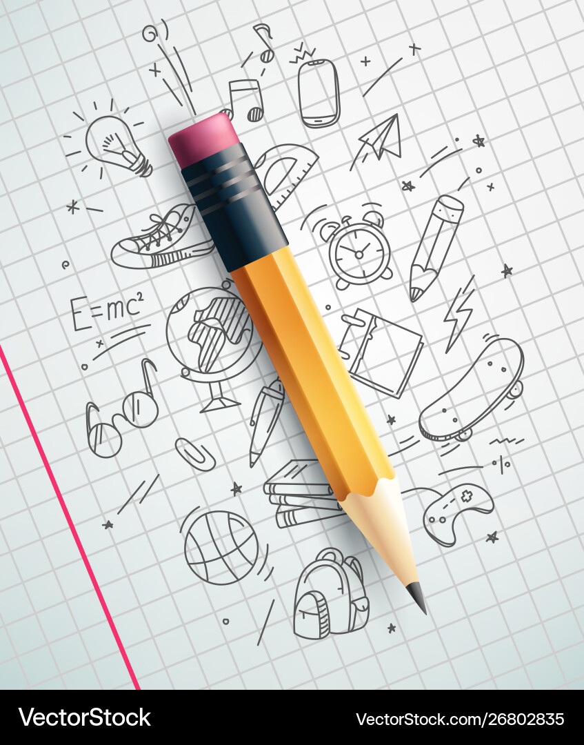 Classic pencil education concept Royalty Free Vector Image