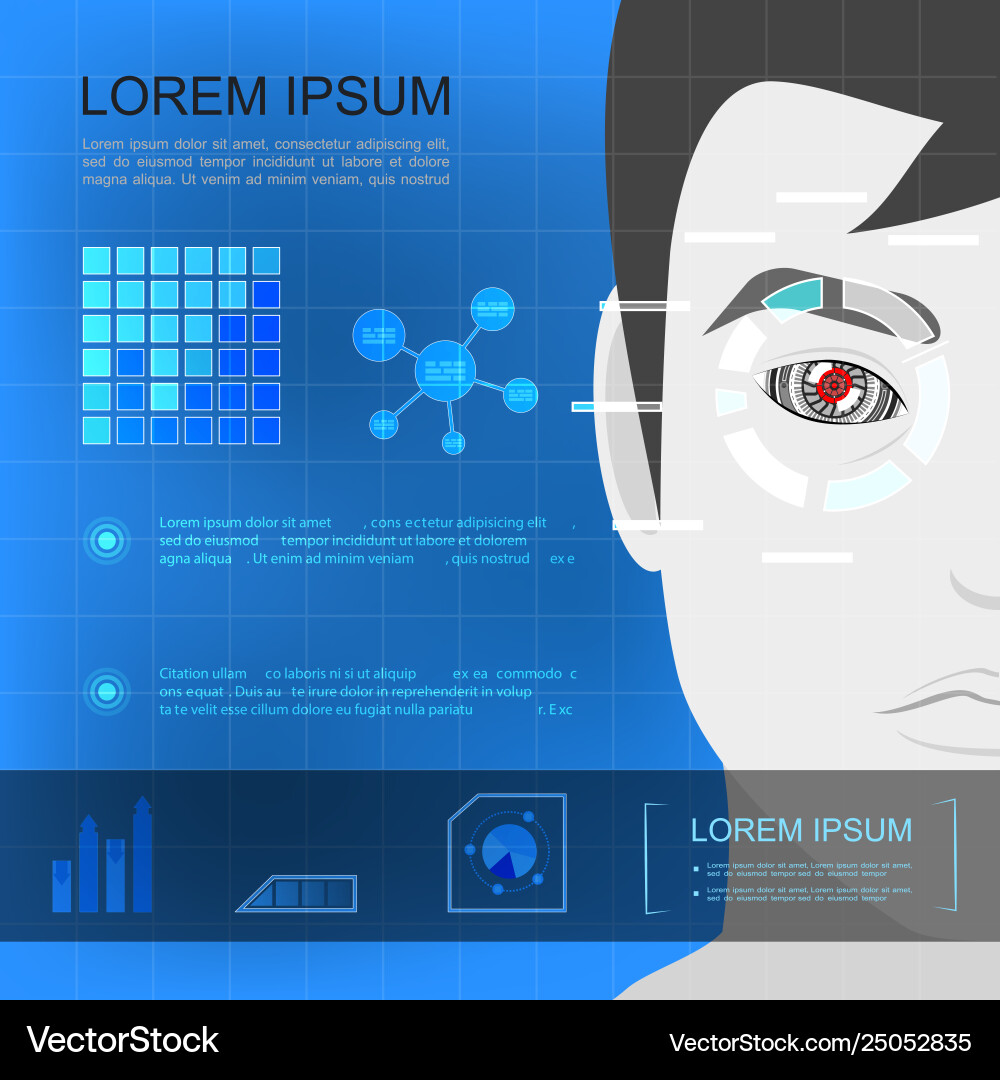 Flat modern technology template Royalty Free Vector Image