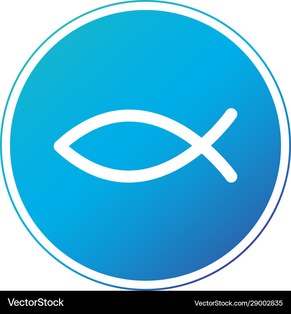 Jesus fish icon in circle isolated on white Vector Image