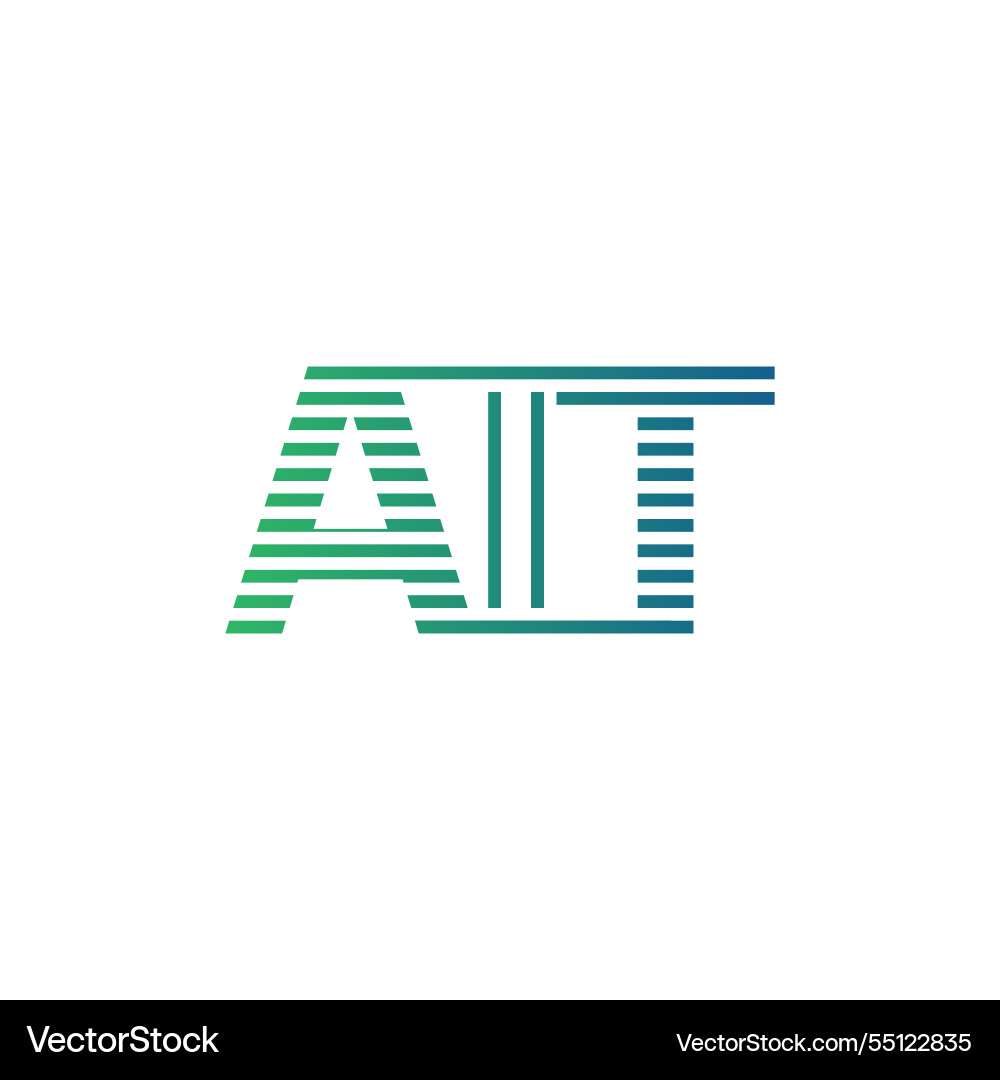 Modern ait logo design letter minimalist Vector Image