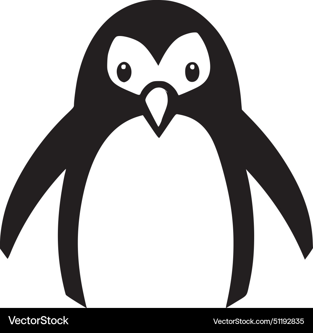 Penguin - minimalist and simple silhouette Vector Image