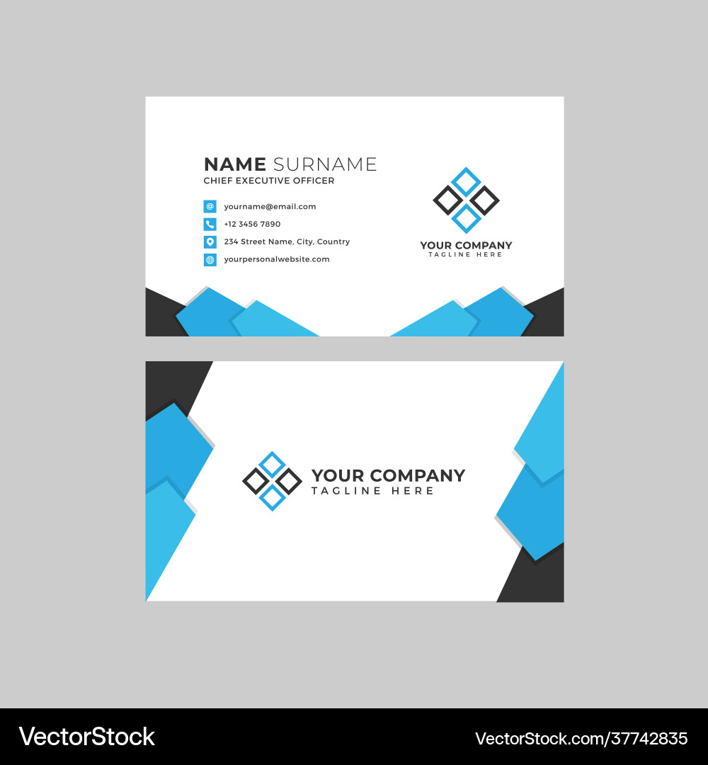 Professional two sided business card template Vector Image