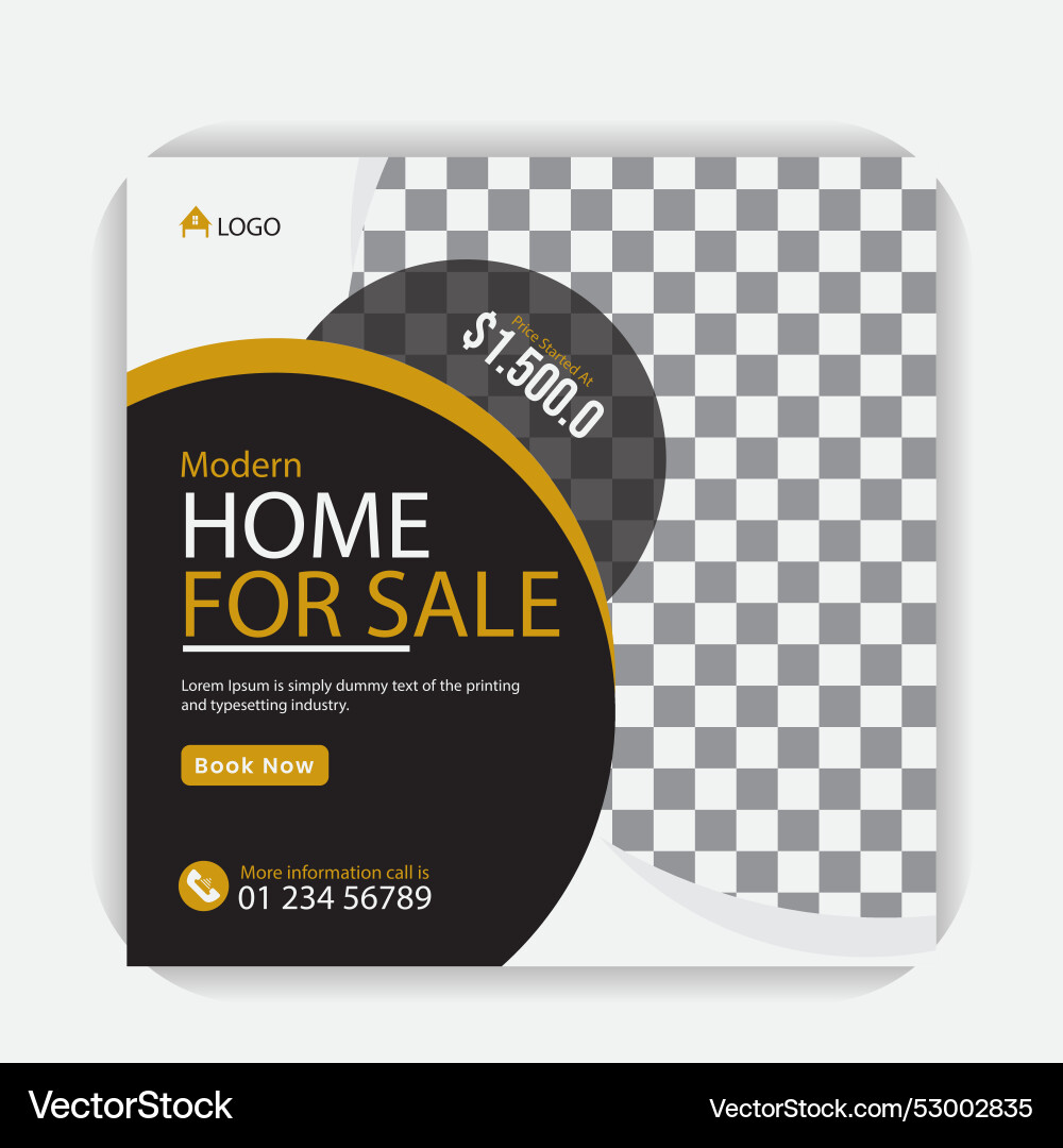 Real estate or property square banner Royalty Free Vector