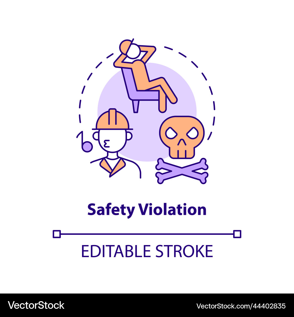 Safety violation concept icon Royalty Free Vector Image