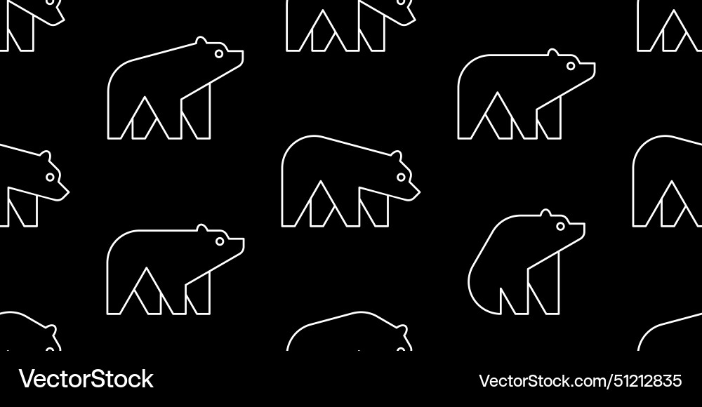 Seamless pattern with bears Royalty Free Vector Image