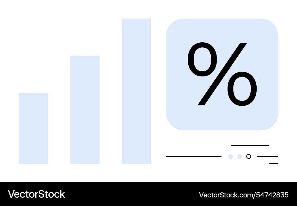 Simplified bar chart and percentage symbol Vector Image