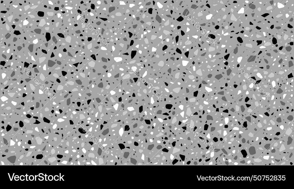White grey and black terrazzo marble stone floor Vector Image