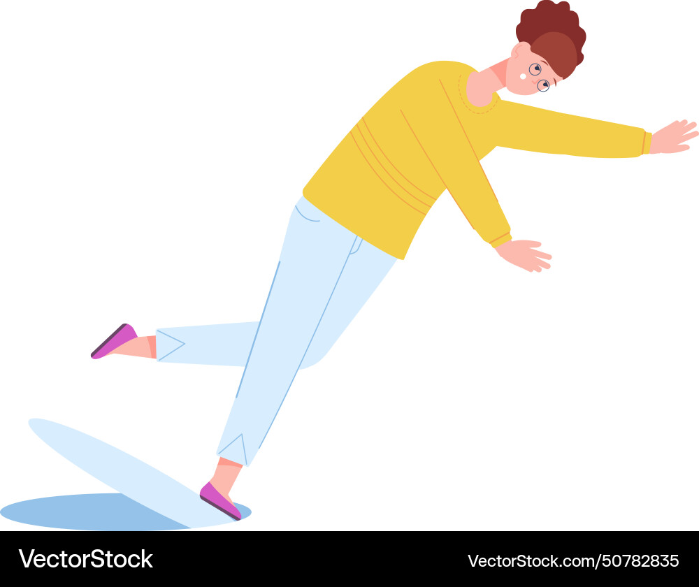 Woman falling in manhole person stumbling Vector Image