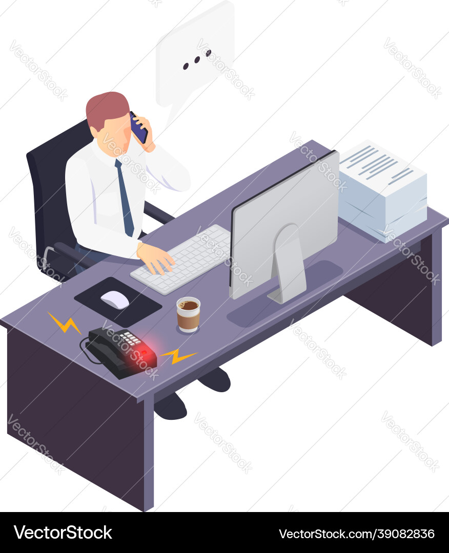 Busy worker icon Royalty Free Vector Image - VectorStock