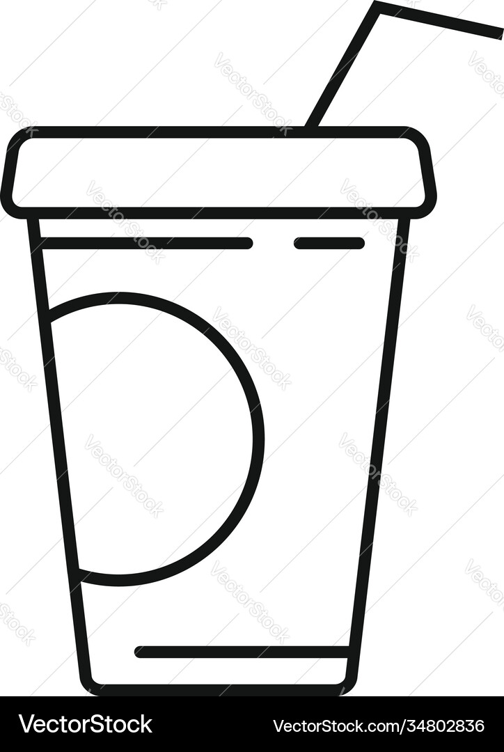 Cola cup drink icon outline style Royalty Free Vector Image
