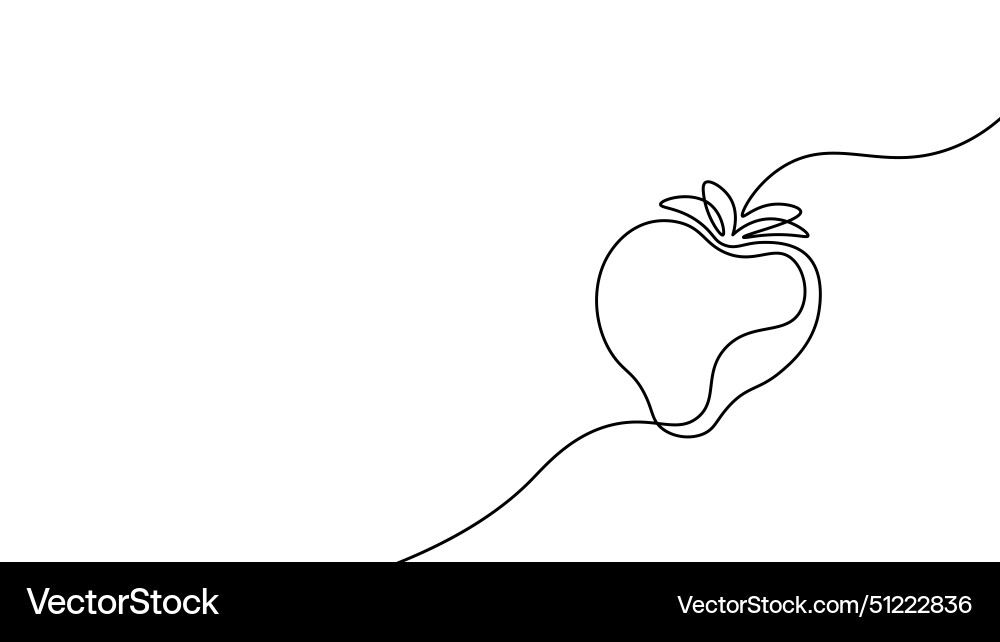 One continuous line strawberry berry sweet topping