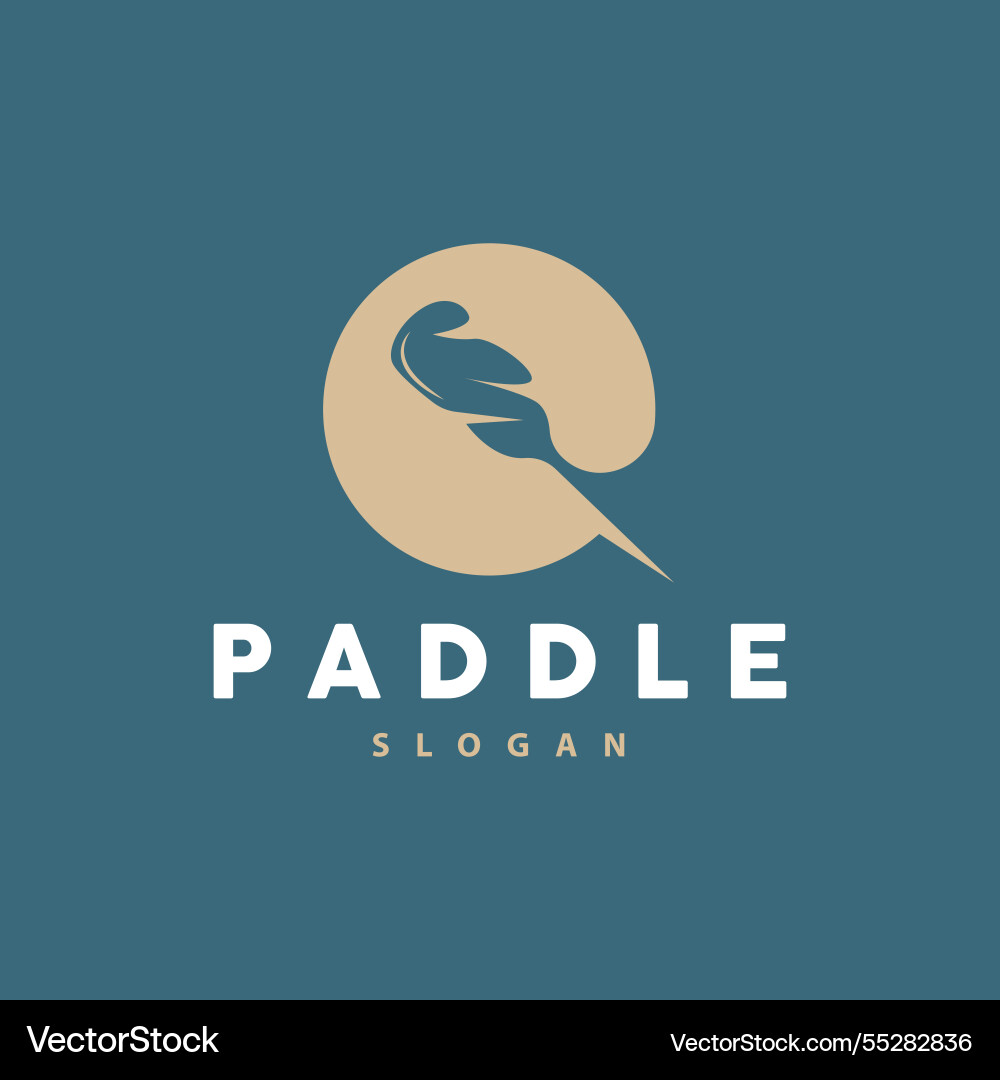 Paddle logo boat design symbol simple Royalty Free Vector