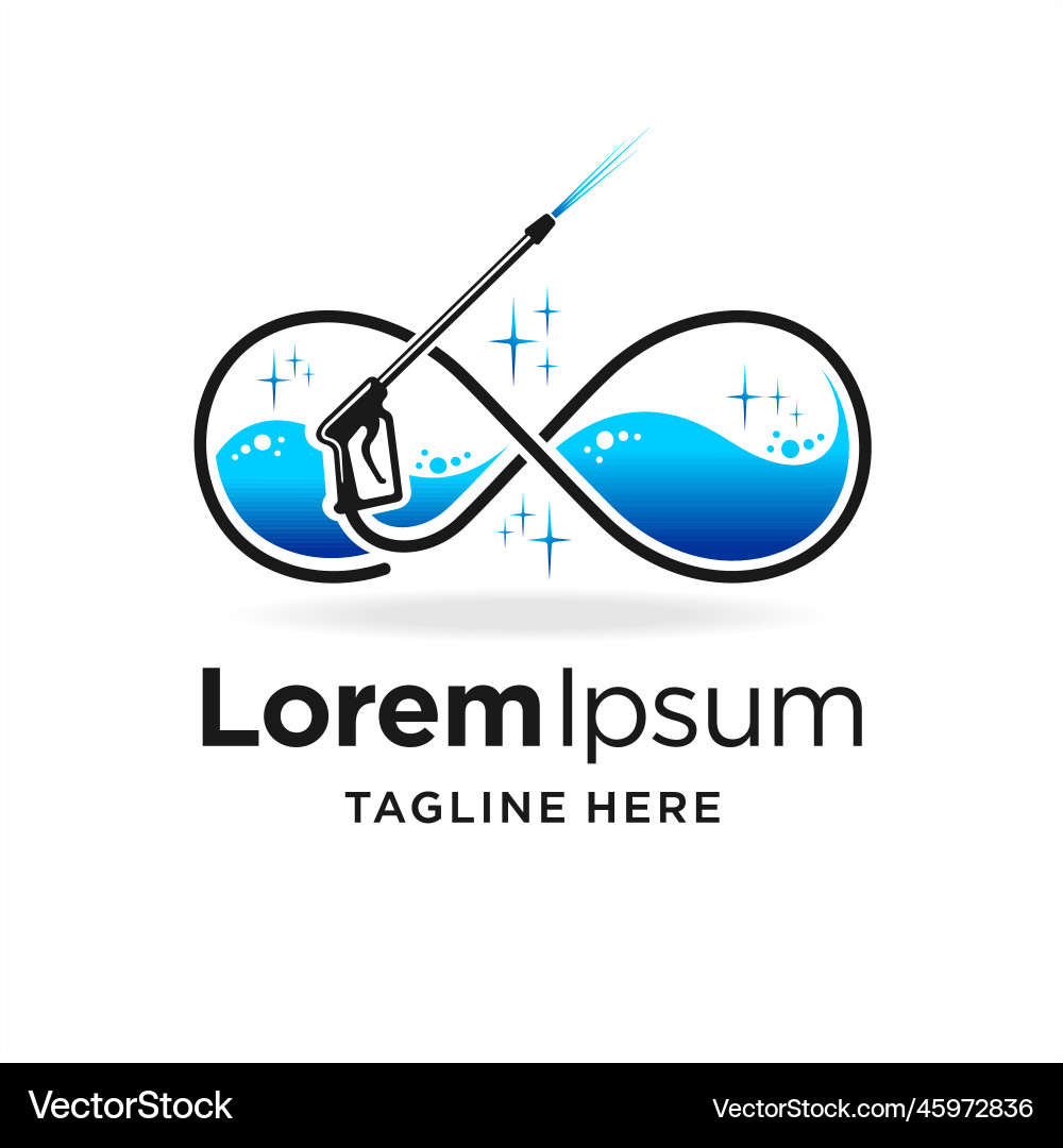 Power wash logo with infinity symbol Royalty Free Vector