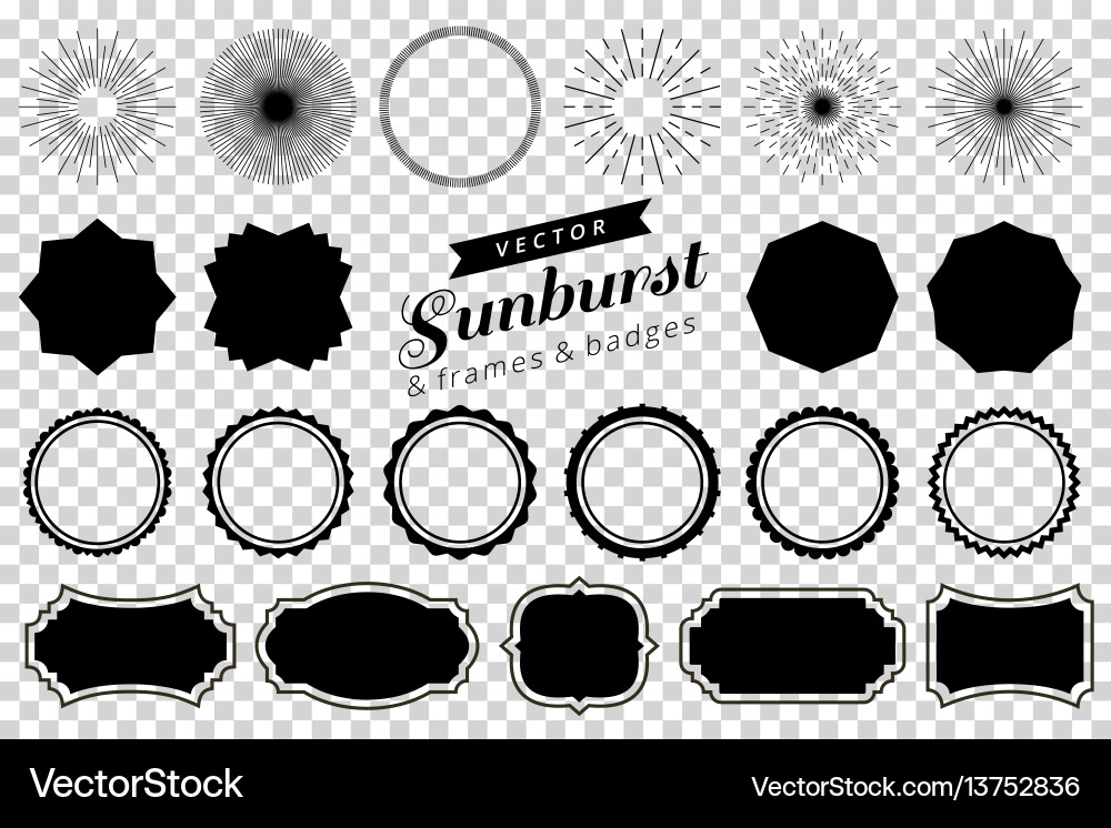 Retro Sunburst Elements Royalty Free Vector Image