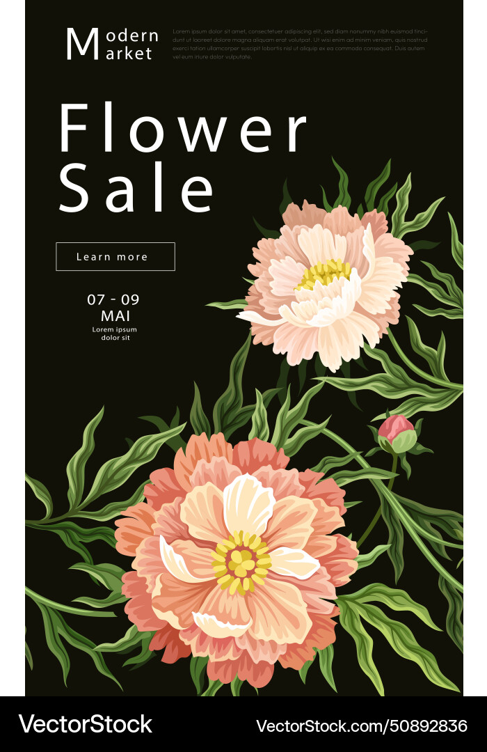Vintage flowers poster concept Royalty Free Vector Image