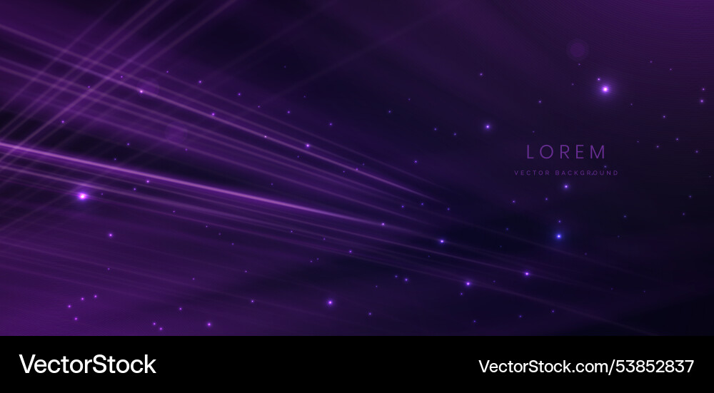 Abstract purple light lines rays on dark Vector Image