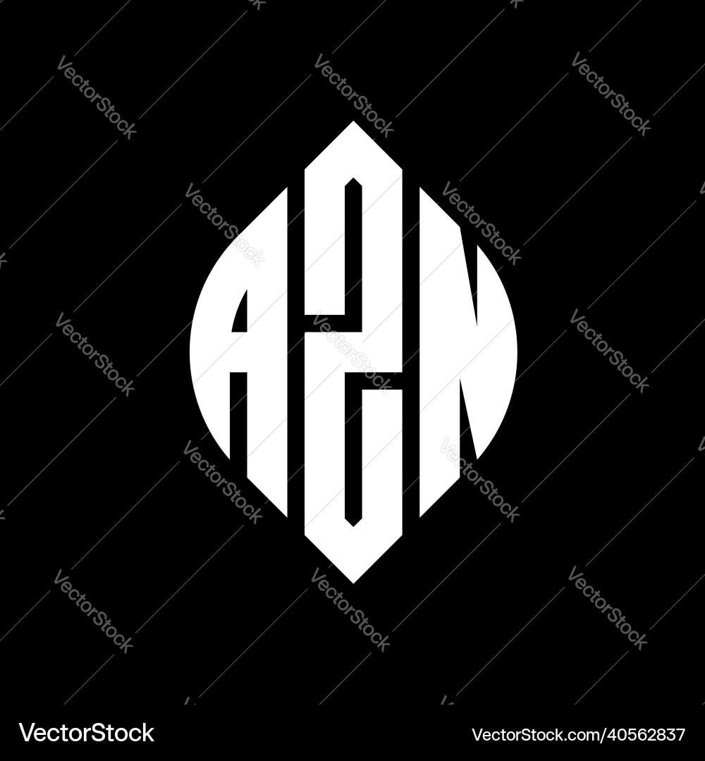 Azn circle letter logo design Royalty Free Vector Image