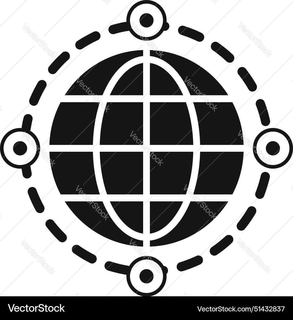 Black and white icon a stylized globe Royalty Free Vector