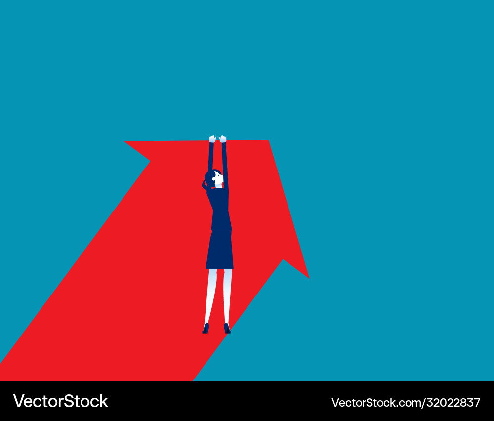 Business effort concept flat cartoon Royalty Free Vector