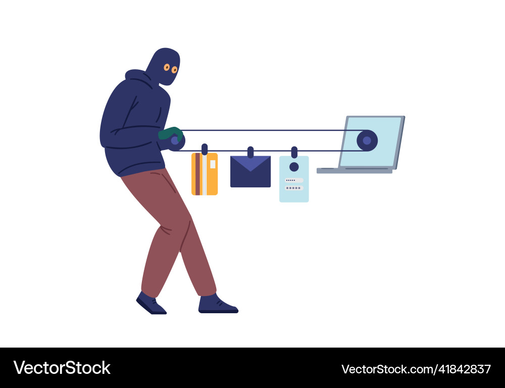 Cyber Criminal Data Theft Royalty Free Vector Image
