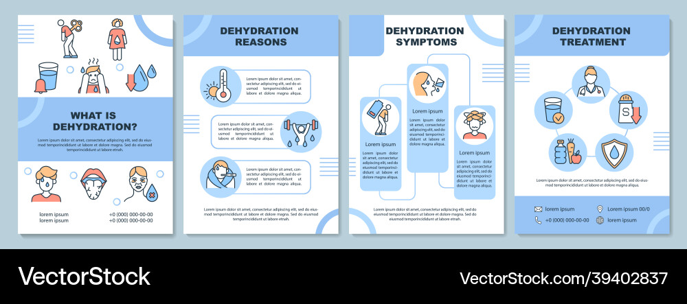 Dehydration brochure template Royalty Free Vector Image