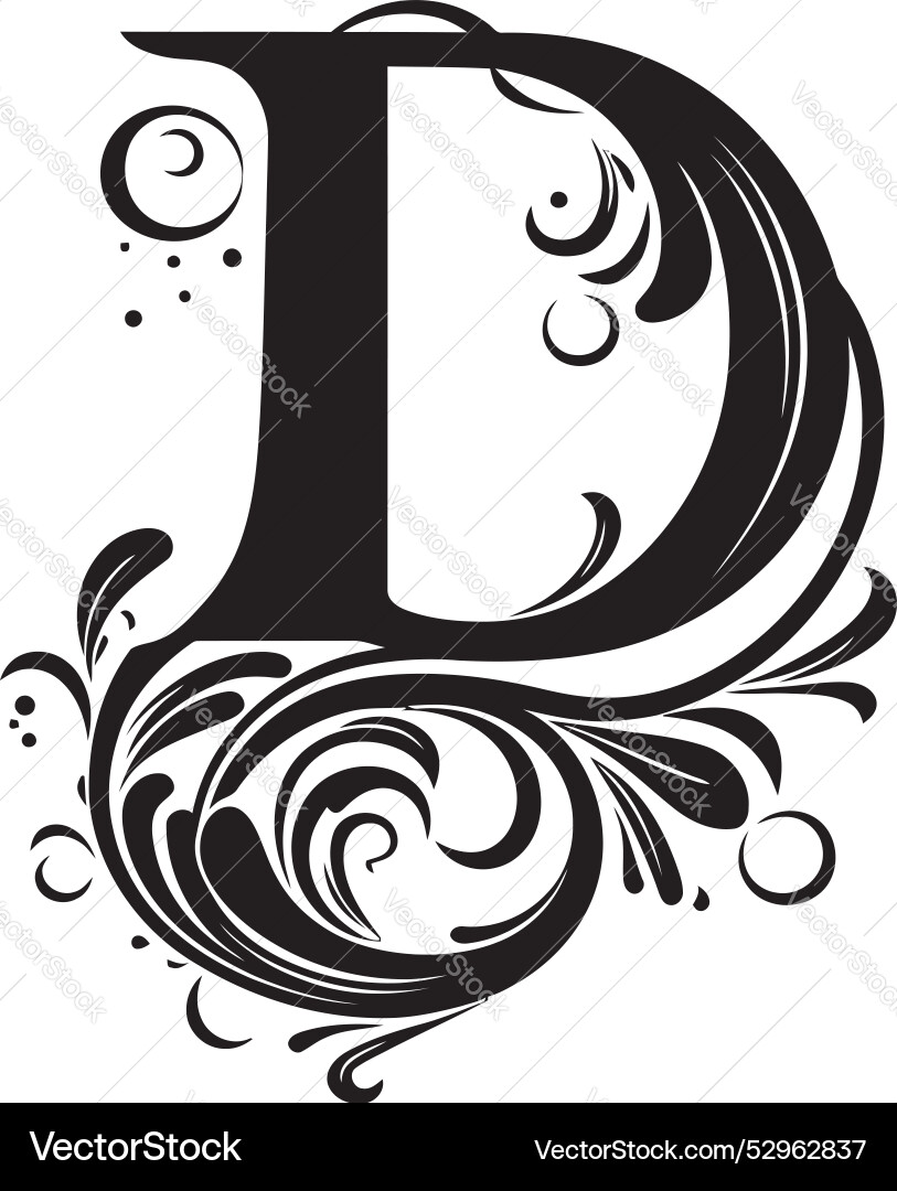 Dimensional charm multidimensional font d Vector Image