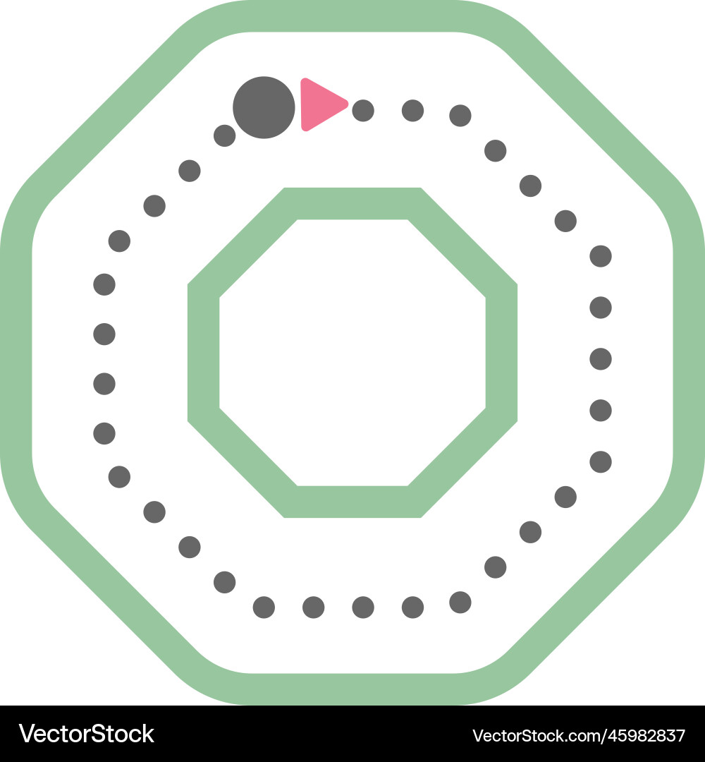 Dotted octagon shape for tracing lines Royalty Free Vector