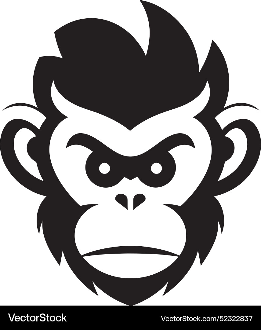 Ebony euphoria monochrome primate magicinkwell Vector Image