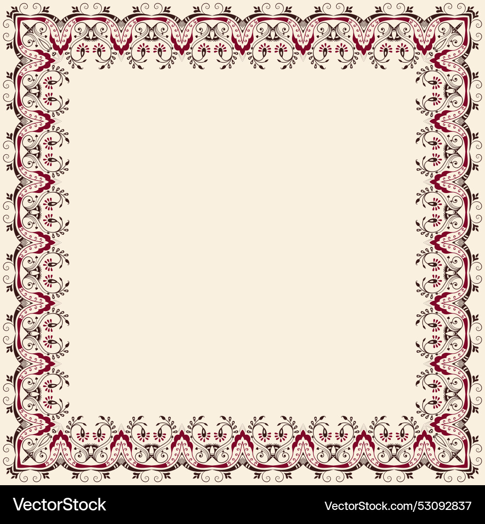 Fine floral square frame decorative element Vector Image