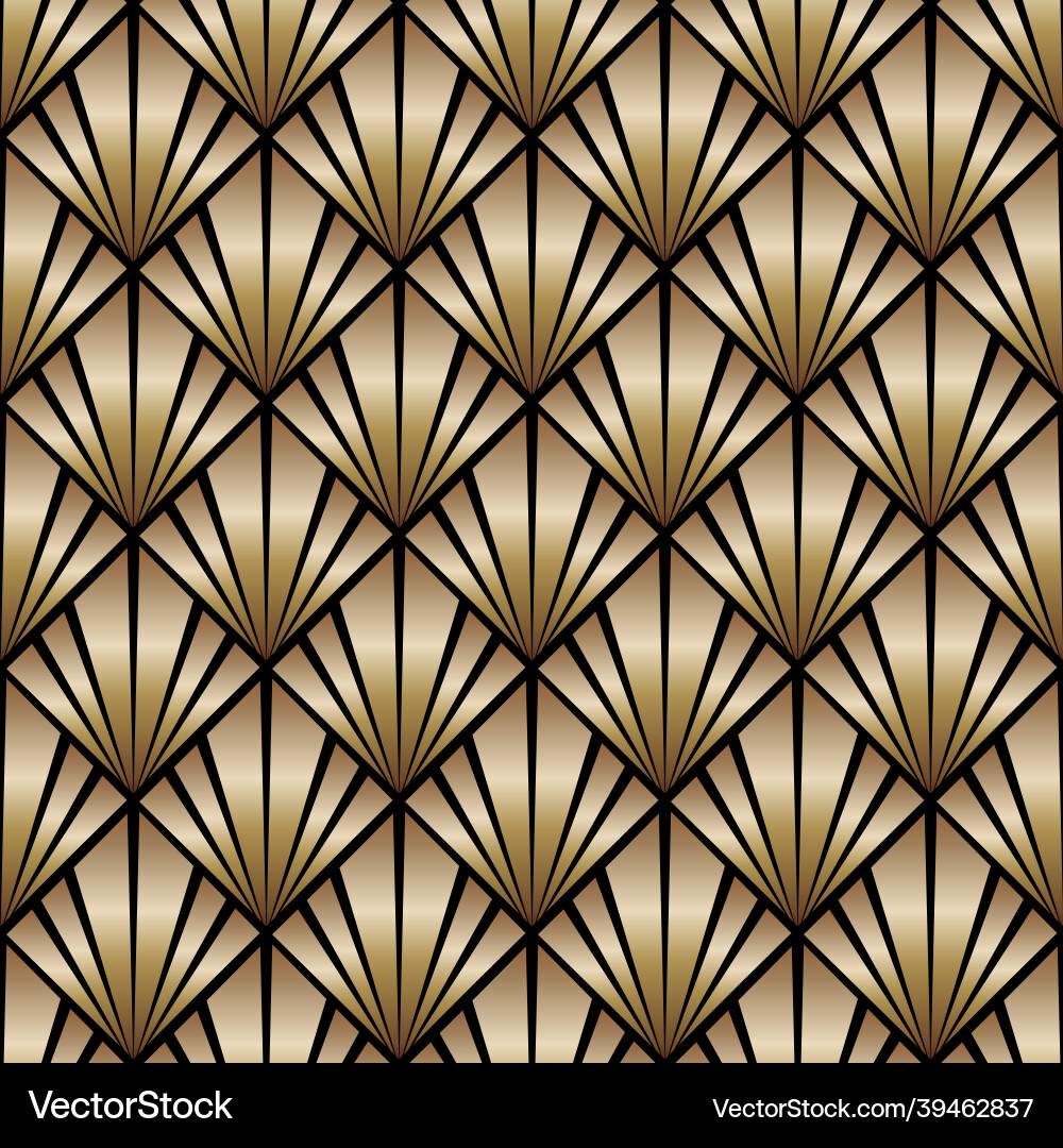 Golden Art Deco Seamless Pattern – Royalty-Free Vector | VectorStock
