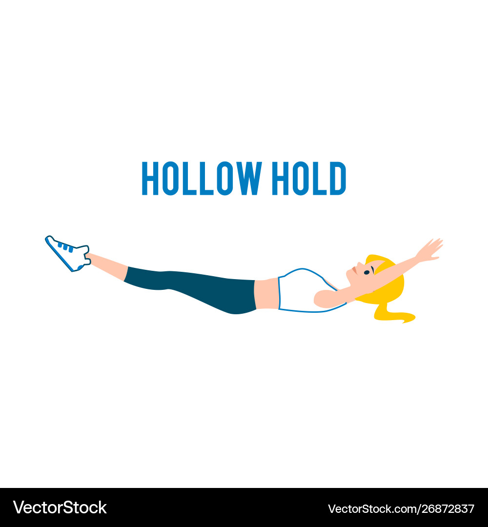 Hollow Hold Exercise - Correct Form Royalty Free Vector